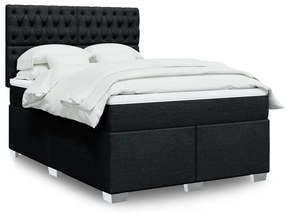 Box spring postel s matrací černá 160x200 cm textil 3292848