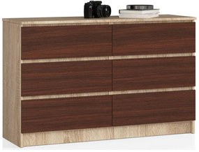 Komoda K120 6SZ CLP dub sonoma/wenge