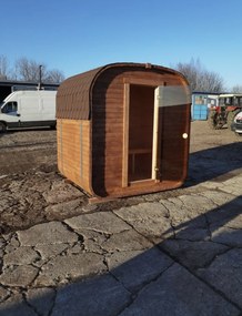 NIKIDO Venkovní zaoblená sauna na dřevo nebo elektřinu LILLY 180x220 pro 4 osoby