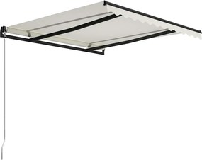 Ručně zatahovací markýza 300 x 250 cm krémová 3055185