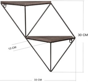 Nástěnná police 30x33 cm smrk