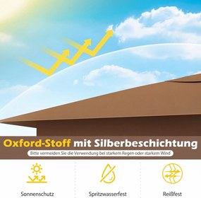 Costway Gazebo One Push Výškově nastavitelné s moskytiérou Dvojitá střešní taška