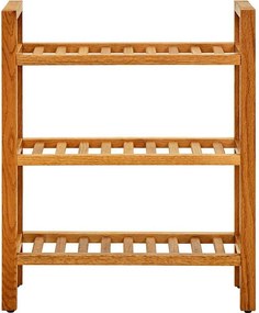 Botník se 3 policemi 50 x 27 x 60 cm masivní dubové dřevo 331745