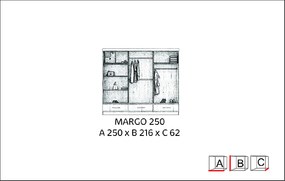 Arkos meble Skříň Margo 250 Barva: Bílá