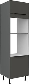ARIA pi | vysoká skříňka 60 DPM-215 2F na vestavnou troubu a mikrovlnku | 60 cm | ANTI FINGERPRINT povrch | antracit/šedá grafit
