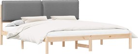 Rám postele s čalouněným čelem Světle šedá 200 x 200 cm 3405557
