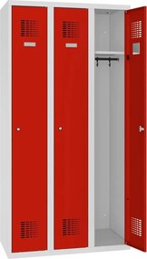 MALOW Šatní skříň kovová Sum 330 W šířka 900 mm [tmavě šedá RAL 7032, tmavě šedá RAL 7032, cylindrický zámek]