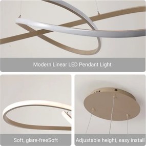 Brilagi - LED Stmívat. lustr na lanku INFINITY LED/80W/230V 80x80 cm béžová + DO