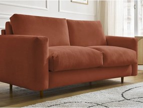 Oranžová pohovka na každodenní spaní/rozkládací 200 cm Cocoone – Bobochic Paris
