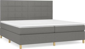 Box spring postel s matrací tmavě šedá 200x200 cm textil 3142362