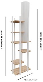 Stojací lampa s poličkami VOGUE 1xE27/40W/230V 160 cm bílá