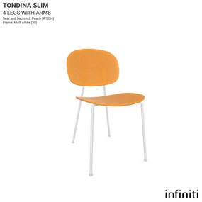 Venkovní židle z recyklovaného plastu Tondina Slim Barva kovové konstrukce: Matt white 30, Barva sedáku a opěradla z recyklovaného plastu: Peach…