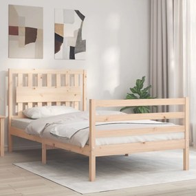 vidaXL Rám postele s čelem 100 x 200 cm masivní dřevo [3194304] Barva: Přírodní