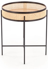Odkládací stolek Lanipa přírodní ratan/černá