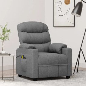 Elektrické masážní křeslo světle šedé textil 3143503