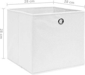 Úložné boxy 10 ks netkaná textilie 28 x 28 x 28 cm bílé 325209