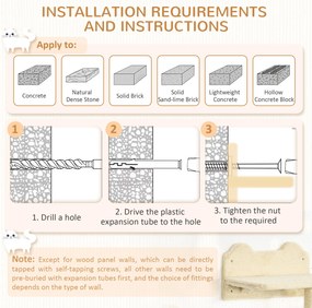 PawHut HOMCOM Skákací věž se 3 škrabadly, lezeckou stěnou a houpací sítí, béžovo-krémově bílá, ideální pro kočky | Aosom.de