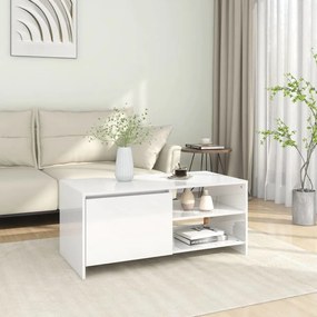 vidaXL Konferenční stolek 102 x 50 x 45 cm kompozitní dřevo [813034] Barva: bílá s vysokým leskem