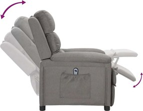 Elektrické polohovací křeslo světle šedé textil 3098963