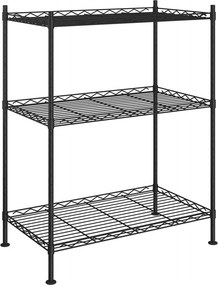 Úložný regál 3 police 60 x 35 x 76 cm černý 150 kg 324620