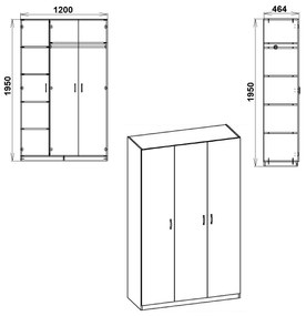 Vomaks Šatní skříň-15 Barva: wenge