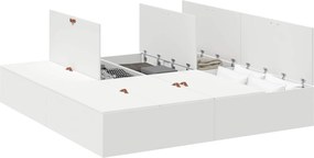 Rám postele s úložným prostorem s úložištěm Bílá 200 x 200 cm 3335357