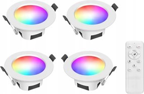 Geyueya Home Led světlomety 5W 4ks Rgb+cct WiFi Dálkový Ovladač