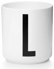 Porcelánový hrnek s písmenem L, bílá Design Letters