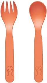 Oranžový plastový dětský příbor 2 ks Pullo – OYOY Mini