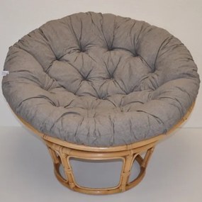 Ratanový papasan průměr 115cm - polstr šedý melír