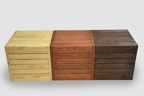 Vingo Sedací dřevěná kostka z masivu - světle hnědá, 45 x 45 x 45 cm