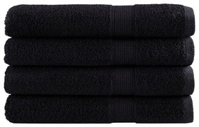 Premium ručníky SOLUND 4 ks černé 100 x 200 cm 600 g/m² 137438