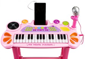 Dětský keyboard s mikrofonem Laura růžový