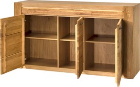 Komoda Velvet II 45 161 cm z masivu s LED osvětlením dub přírodní