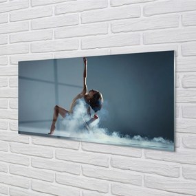 Obraz na skle Žena tančí kouř 100x50 cm