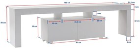 Designový TV stolek Kalina 180 cm atlantská borovice
