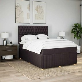 Box spring postel s matrací tmavě hnědá 140x190 cm textil 3292061