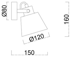 Brilagi - Nástěnné bodové svítidlo TECHNO 1xE27/60W/230V černá