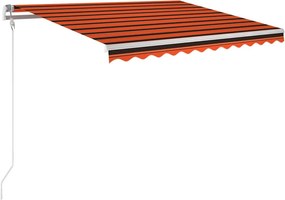 Automatická markýza LED a senzor větru 350x250 cm oranžovohnědá 3068895