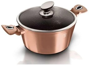 BERLINGERHAUS Kastrol s mramorovým povrchem a poklicí 30 cm Rosegold Metallic Line BH-6194