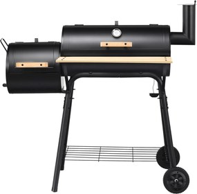 Costway BBQ gril na dřevěné uhlí s kolečky Grilovací vozík s víkem Venkovní gril