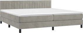 Box spring postel s matrací světle šedá 200x200 cm samet 3141443