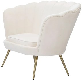 Designová pohovka Nahimana 130 cm bílá / zlatá