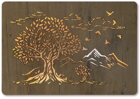 Li-Go "Dva duby" světelný obraz 230V 90x62cm provedení povrchu: bílá
