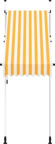 Ručně zatahovací markýza 100 cm oranžovo-bílé pruhy 145831