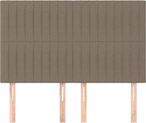 Čelo postele béžové 144x5x118/128 cm látkové 3116572