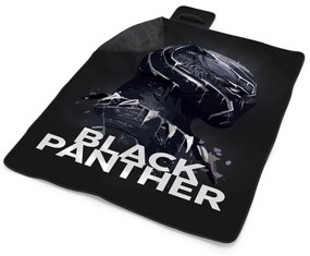 Sablio Plážová deka BLACK PANTHER z profilu Černý: 200x140 cm