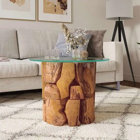 Konferenční stolek masivního teak naplavené dřevo 60 cm 243474