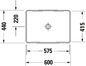 Duravit 358600079 - Zápustné umyvadlo D-NEO 60x44 cm keramika/lesklá bílá
