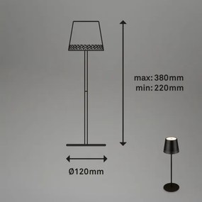 Brilo - LED St nab dotyk stolní lampa KIKI LED/2,6W/5V IP44 2600 mAh černá